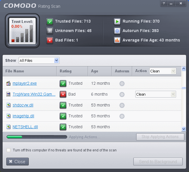Run a Rating Scan, Virus Scan, Scan My PC | Internet Security| Comodo Internet Security v6.2